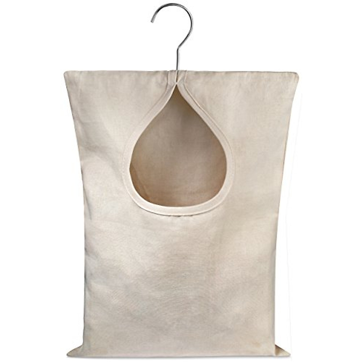 Handy Laundry Clothespin Bag - 11" x 15" - Holds 100 Medium-Sized Clothes Pins, Durable Canvas Material, Hook for Hanging and Effortlessly Sliding on The Clothesline with an Extra-Large Opening.