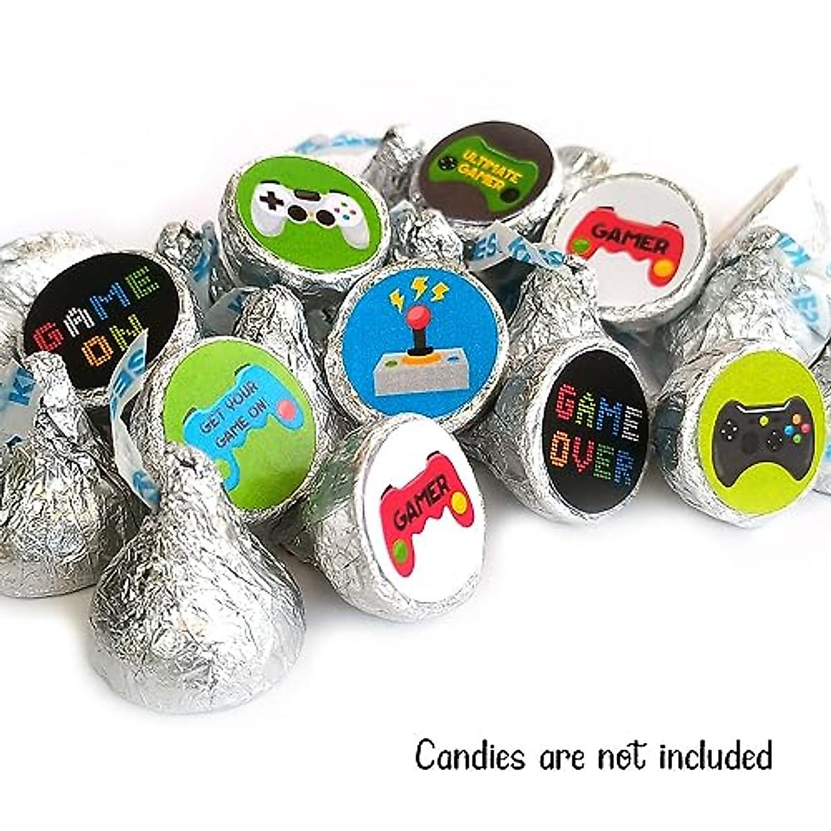 Video Games Labels for HERSHEY’S KISSES Chocolates by Adore By Nat - Birthday Candy Sticker Party Favor - Set of 240