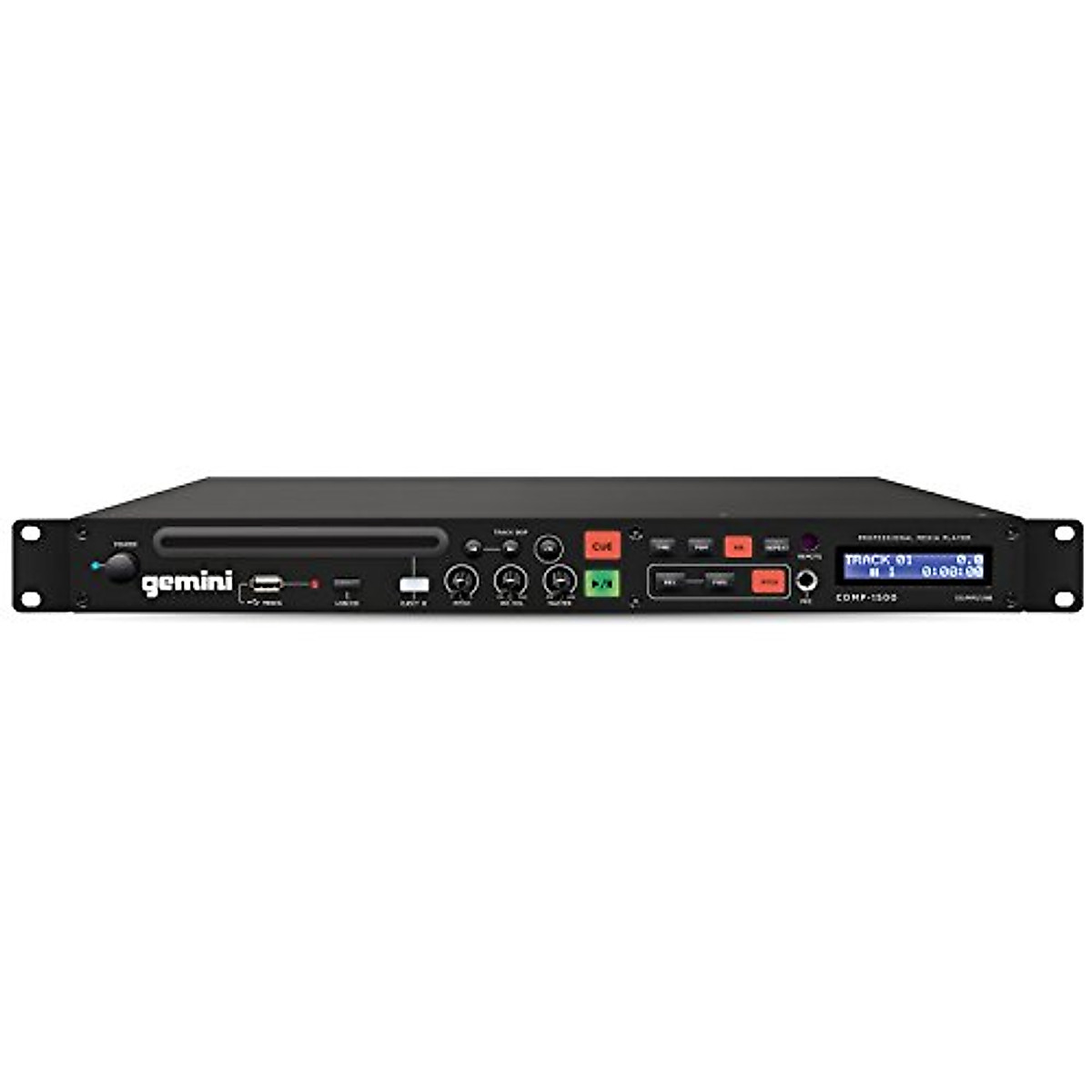 Gemini Sound CDMP-1500 19 Inch Professional/Home Anti Shock Audio Rackmount Single Disc Drive Mountable CD MP3 USB Media Music Player System Input with Remote