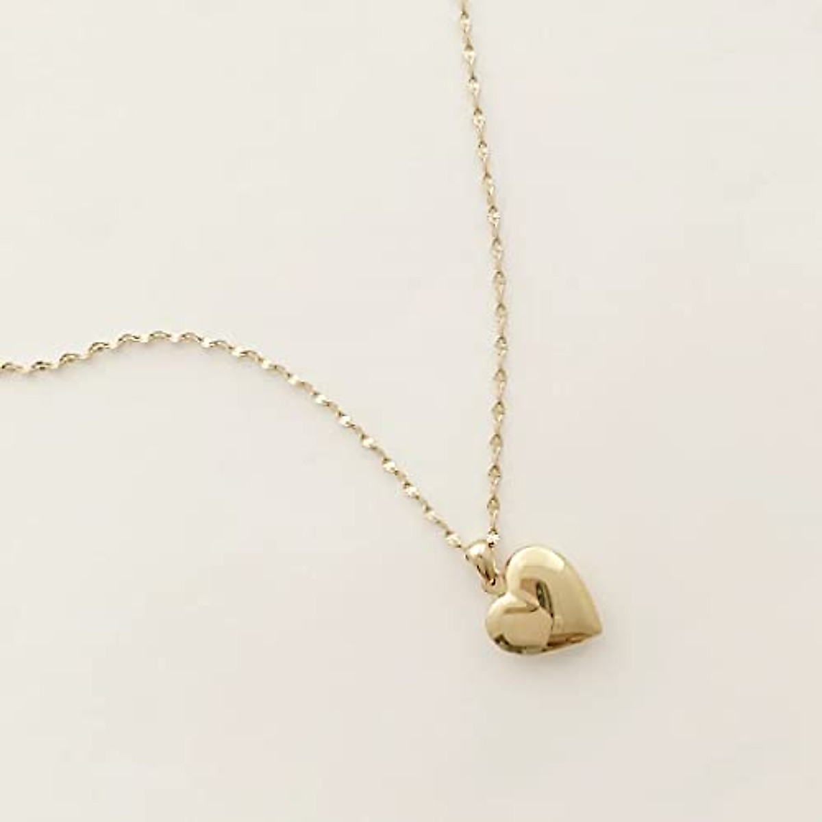Honeycat Puffy Heart Locket Charm Necklace in Gold, Rose Gold, or Silver | Minimalist, Delicate (Gold)
