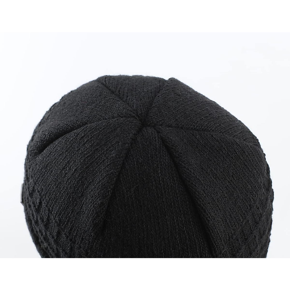 LLmoway Men Women Winter Knit Hat with Visor Warm Cuff Beanie Fleece Lined Snow Ski Skull Cap Black
