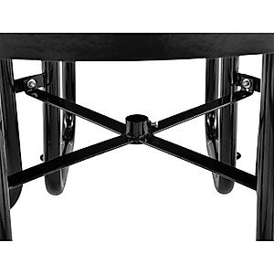 Global Industrial 46" Round Perforated Metal Outdoor Picnic Table, 84" W x 84" D Overall, Black