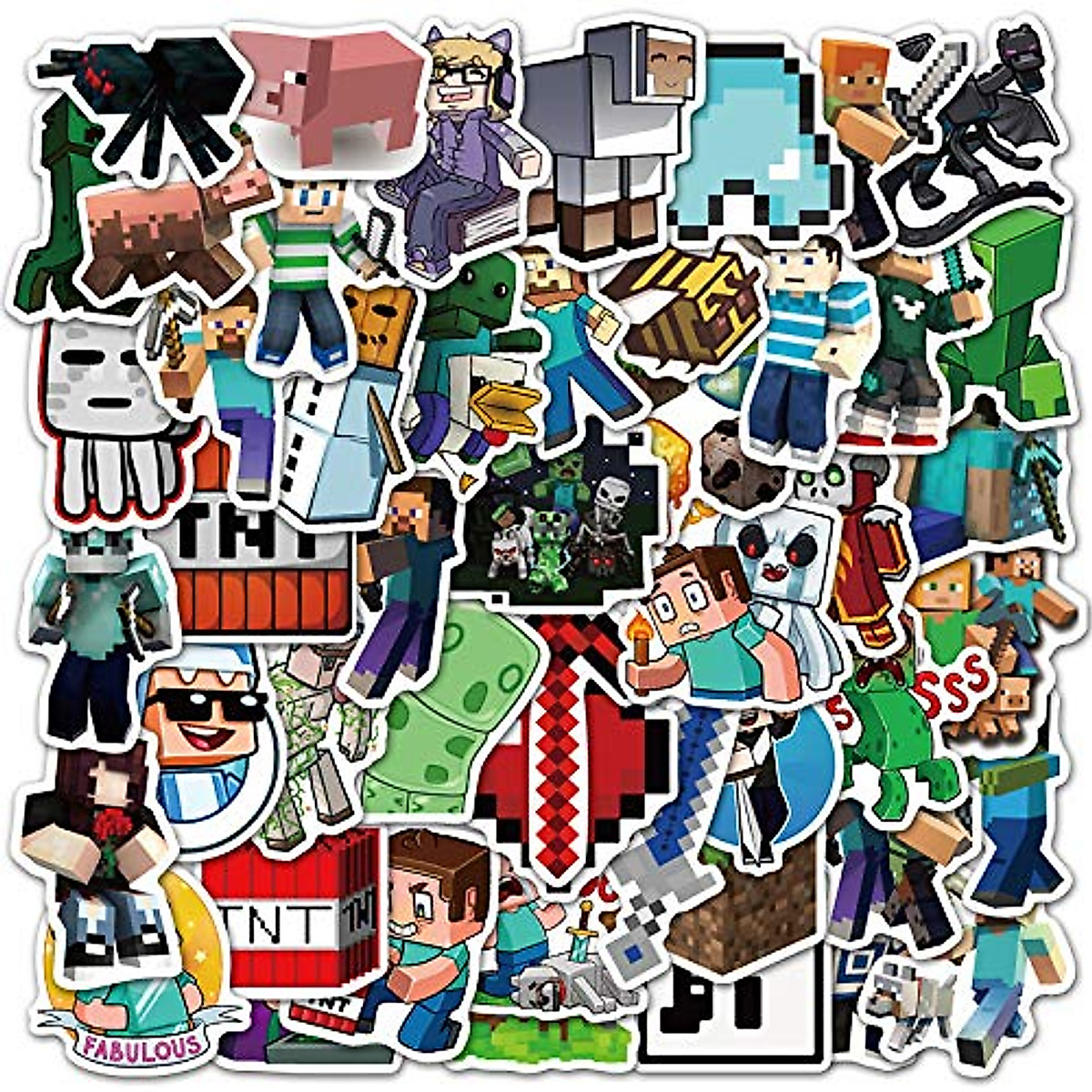Minecraft Stickers Decals 50 Pack Video Game Theme Funny Stickers for Minecraft Lovers Best Gift