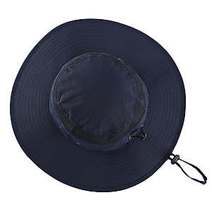 Home Prefer Mens Sun Hat Wide Brim Bucket Hat UPF 50+ Sun Protection Hat for Outdoor Fishing Hunting Camping Beach Safari Hat Navy Blue