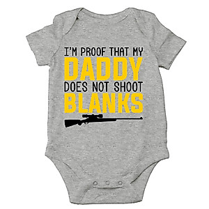 CBTwear I'm Proof That My Daddy Does Not Shoot Blanks - Dad to Be - Cute Infant One-Piece Baby Bodysuit (Newborn, Heather Grey)