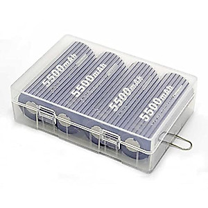 Heyiarbeit Battery Storage Case Holder Box for 2 18650 Batteries or 4 RCR123/16340 Batteries, Clear Color (5 Pack)