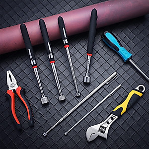 6 Pieces Telescoping Magnet Tools, Extendable Telescopic Magnetic Pick up Tools Viewable Extendable Magnet Stick for Father's Day Birthday 1.5 Lb/ 3 Lb/ 5 Lb/ 10 Lb/ 15 Lb/ 20 lb