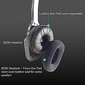 Replacement Ear Pads Foam Covers - Compatible with BlueParrott B250-XT, B250-XTS, B250-XT+, Plantronics, Jabra Voice 150, VXI CC Pro, AddaSound (10-Pack)