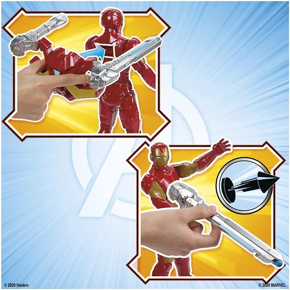 Marvel Avengers Titan Heros Series - Set of 3 Black Panther, Iron Man and Captain America Action Figures - 12