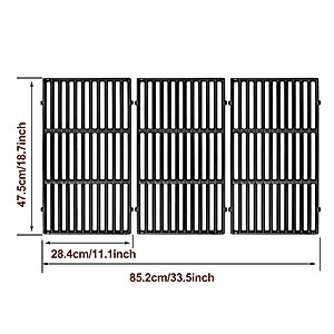 QuliMetal 18.7" Cooking Grates and 17 Inch Flavorizer Bars for Weber Genesis II/LX 400, Genesis II E410, E435, S435 (2017 and Newer) Series Gas Grills