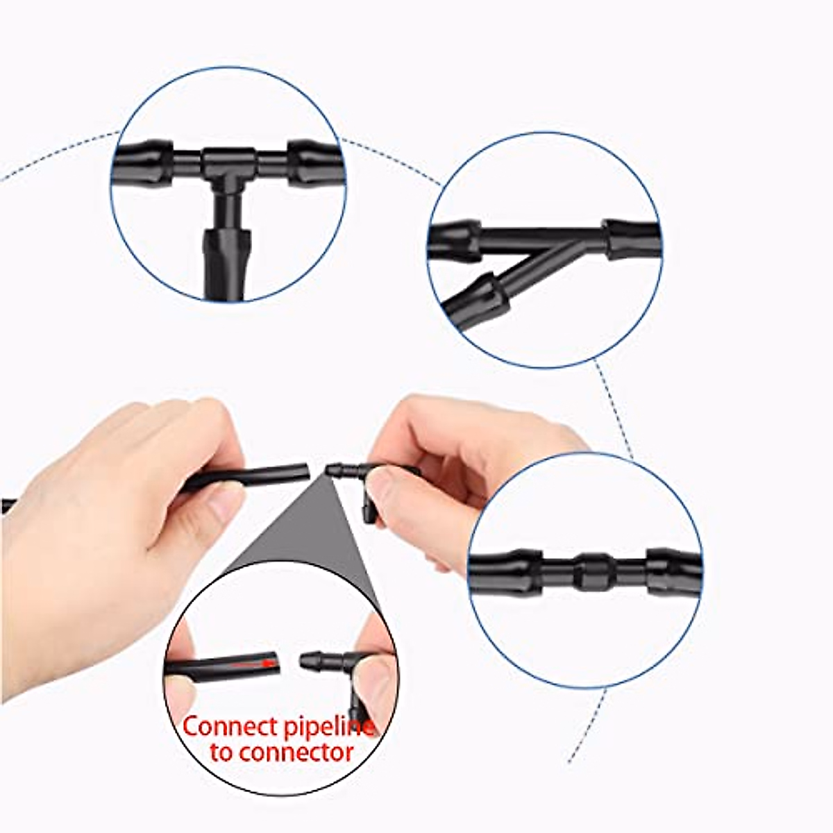 AUCELI 17 Pcs Set Windshield Washer Hose Kit, 12 Pcs Hose Connectors, 5M Washer Fluid Hose, 2 Fan Nozzles, 2 Rubber Gaskets, Connect Car Water Pump and Nozzles Suitable for Most Car