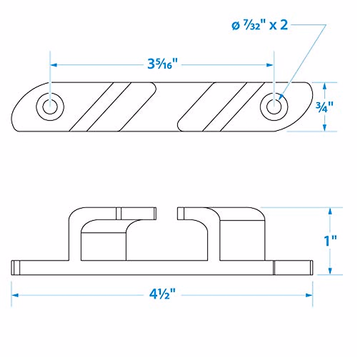 Seachoice 316 Stainless Steel Bow Chocks, 4-3/4 in. Long, Accepts Up to 5/8 in. Line, One Size, Pack of 2