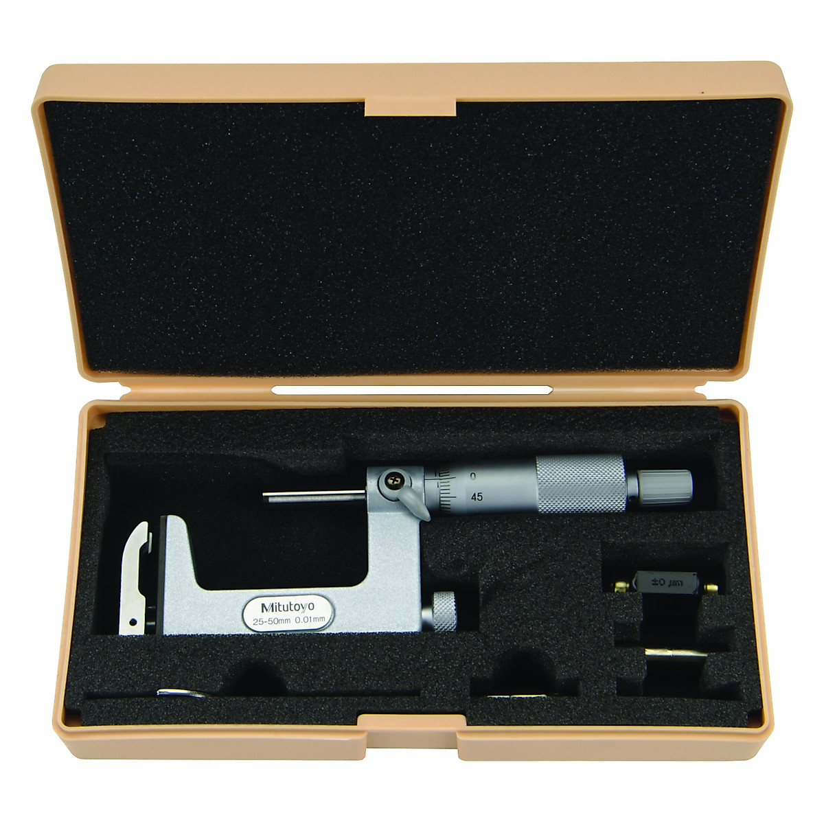 Mitutoyo 117-101 Uni-Mike, Ratchet Stop, 0-25mm Range, 0.01mm Graduation, +/-0.004mm Accuracy