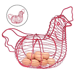 Kitchen Storage Metal Wire Egg Basket Farm Chicken Egg Holder/Organizer Case/Container