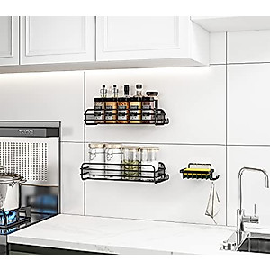 RelaxScene Shower Caddy Shelf - Self Adhesive 3-Pack Bathroom Shower Organizer Suction Storage with Soap Holder Shower Shampoo Holder Shelves Rack for Inside Shower Black