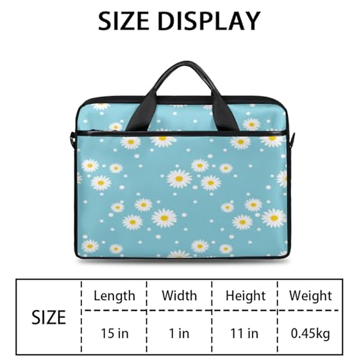 Lily Flower Dots Laptop Computer Bag Waterproof Shoulder Messenger Bag 13-15 inch Durable Laptop Tote Bag with Shoulder Strap Handle Lightweight Crossbody Briefcase