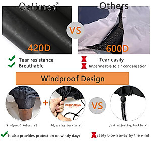 3 Piece Outdoor Veranda Patio Garden Furniture Cover Set with 420D Waterproof Fabric, Patio Furniture Covers Set with Windproof Buckle Strap Fit for Outdoor Wicker Rattan Chair Sets, Grey