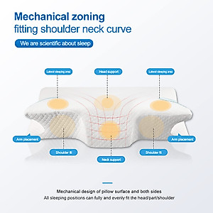 Dosage Contoured Orthopedic Pillow Neck Pillows for Pain Relief Sleeping,Cervical Memory Foam Pillow,Ergonomic Orthopedic Sleeping Neck Support Pillow for Side Sleepers Backand Stomach (White)