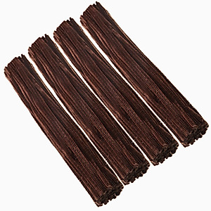 EBOOT 100 Pieces Pipe Cleaners Chenille Stem for Arts and Crafts, 6 x 300 mm (Brown)