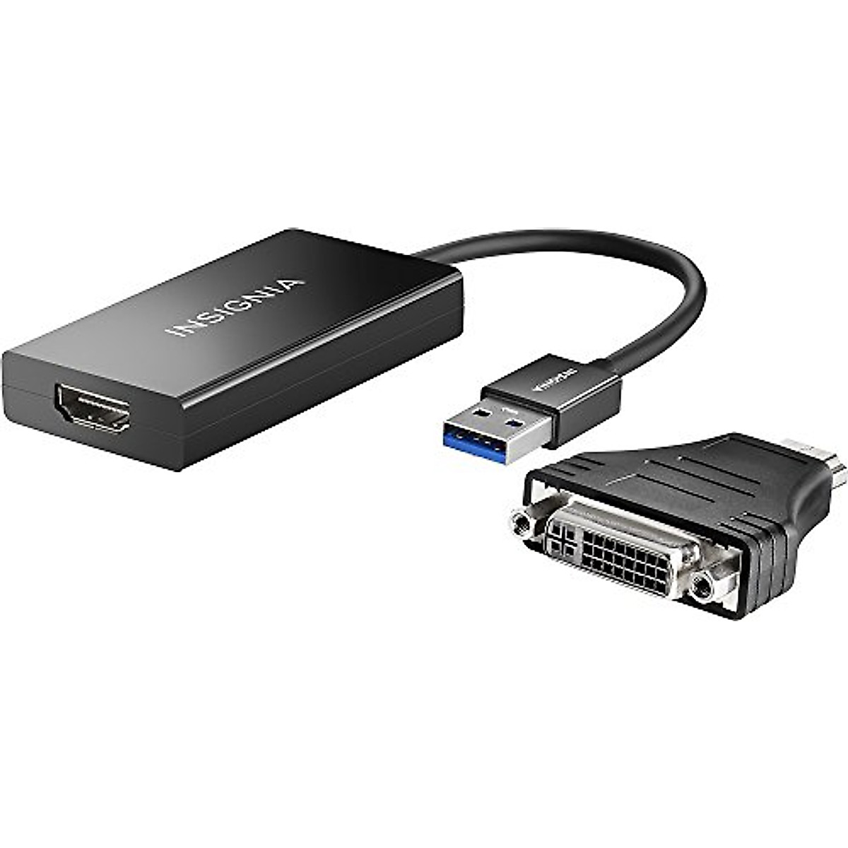 INSIGNIA - SuperSpeed USB 3.0 to HDMI External Video Adapter - Black - Model: NS-PU37H-BK