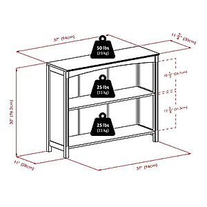 Winsome Terrace Storage Shelf 3-Tier Wide in Espresso, 37-Inch