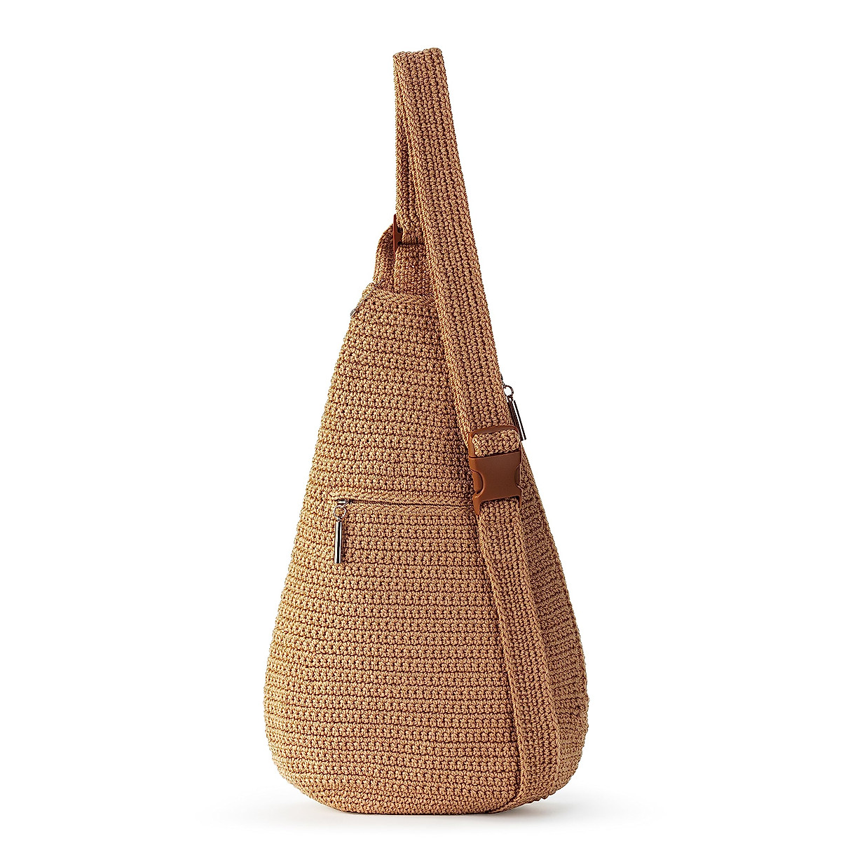 The Sak Geo Sling Backpack in Crochet, Single Sling Shoulder Strap, Bamboo