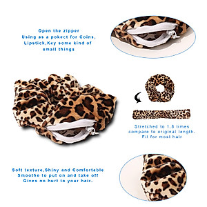 Velvet Hair Pocket Scrunchies Hair Ties wth Hidden Zipper for Girls Women Cute Elastic hair Accessories Great Scrunchy (4Mixed)
