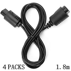 eLUUGIE 4 Packs 6ft Long Replacement Extension Cable for Nintendo 64 N64 Controller Extension Cord N64 Extension Pack Nintendo 64 Extension Cable