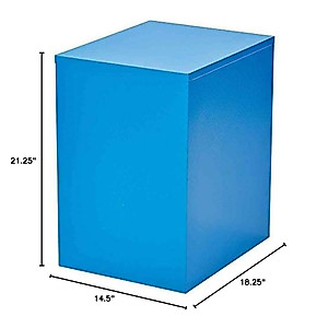 OSP Home Furnishings HPB Heavy Duty 3-Drawer Metal File Cabinet for Standard Files and Office Supplies, Blue Finish