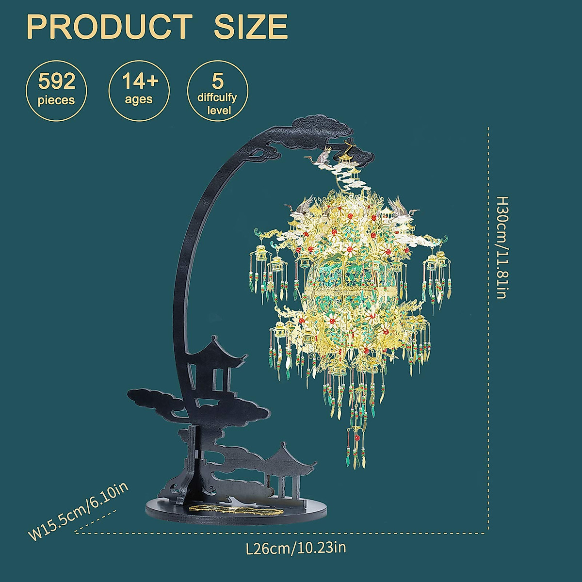 Piececool 3D Metal Puzzles for Adults, Silver Sachet with Grape DIY 3D Model Building Kits STEM Toys for Teens Boys, Great Halloween, 592 Pcs