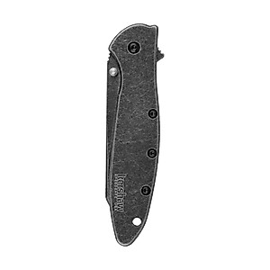 Kershaw Random Leek, Blackwash, 3 inch Sandvik 14C28N Stainless Steel Blade, SpeedSafe Opening, Reverse Tanto, 1660RBW