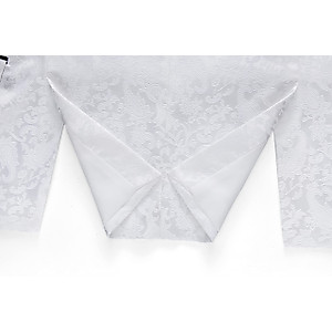 Mens Suit 3 Piece Floral Tux Double Breasted Blazer Vest Pants Set US Size 32 White