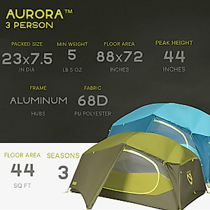 NEMO Aurora 3P Tent (Green Nova) & Footprint