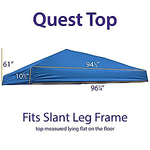 IMPACT CANOPY 021400003 Impact Quest, Fits 10' x 10' Slant Leg Pop Up, Blue Replacement Canopy Top