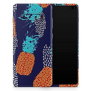 DesignSkinz Retro Summer Pineapple v4 Protective Vinyl Decal Wrap Skin Cover Compatible with The Samsung Galaxy S20 (Screen Trim & Back Glass Skin)
