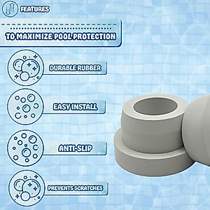Poolzilla (2-Pack) Rubber Inground Pool Ladder Bumpers (White) (Outside Plug)