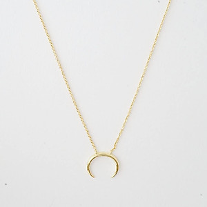 Honeycat Tiny Crescent Horn Necklace in 18k Gold Plate | Minimalist, Delicate Jewelry (Gold)