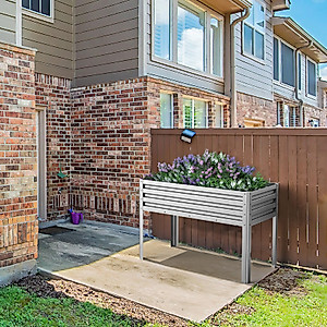 mestyl Galvanized Raised Garden Bed Outdoor for Vegetables Flowers Herb, 48 X 24 X 32in Elevated Metal Planter with Legs, Metal Garden Box for Gardening Backyard, Easy Assembly, Silver