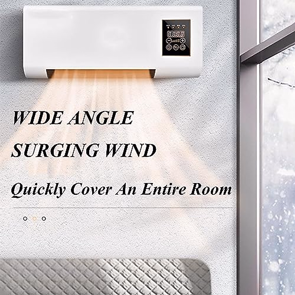 Small Air Conditioner Remote Control,2000W Wall Mounted Conditioner Mini,Cooling & Heating Conditioner with Conditioning Hot Fan,Portable Wall Mounted Ac & Heater Combo for Home Bedroom Office/22