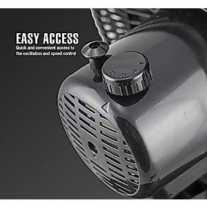 Air Monster 16" Stand Fan with Plastic Grill, Oscillating Pedestal Fan, 3 Speed, Adjustable Height and Angle, Indoor Home and Office use, Black Stand Up Fan