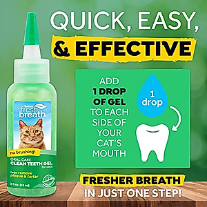 TropiClean Fresh Breath for Cats | No Brush Dental Gel for Cats | Cat Breath Freshener Toothpaste for Plaque, Tartar & Stinky Breath | Made in the USA | 2 oz.