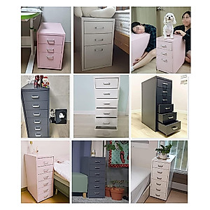 TUBBEK File Cabinet Metal File Cabinet Cabinet with Wheels, 3/5 /6/8 Drawers, Vertical Filing Cabinet for Home/Office, (Color : Pink, Size : 6)