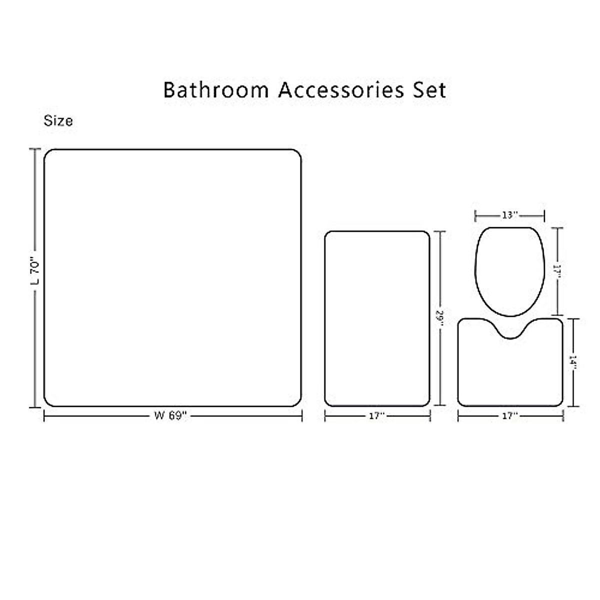 JAWO Get Naked Shower Curtain and Bath Mat Set 69x70 Inch, Sexy Red Lip Prints on Black Background Bathroom Curtain with Hooks, Bathroom Mat Set with Contour Rug, Mat and Toilet Lid Cover