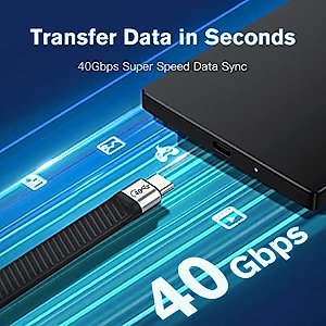 LamToon 40Gbps USB4 Compatible with Thunderbolt 4 Cable, 100W Charging,40Gbps Data Sync, Short USB C Cable Supports 8K Display, Compatible with Thunderbolt 3 and USB C 3.1 for External SSD,Hub,Docking