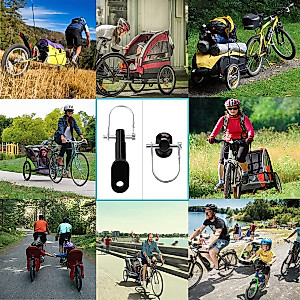 BSGB 2 Pack Bike Trailer Coupler Bicycle Trailer Hitch Connector Attachment Flat and Angled Couplers Metal for Child Pet Instep and Cargo Bike Trailers