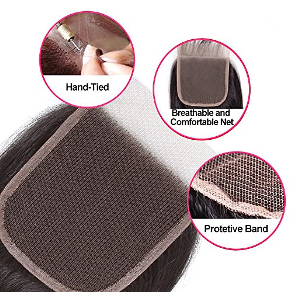 Body Wave 3 Bundles with Closure 100% Unprocessed Brazilian Body Wave Human Hair Weave with 4x4 Free Part Lace Closure Natural Color (14 16 18+12,Bundles with Closure)