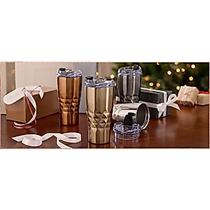 Primula Peak Hot or Cold Thermal Tumbler - Triple Layer Copper Technology, 20 Ounce, Brushed Stainless Steel