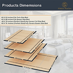 NobleRealm® Foldable Box Spring Full | Full Size Bunkie Board & Bed Support Slats | Bed Board for Mattress Support | Easy Setup, Noise Minimizing, Moisture Resistant (48 x 60 Full Size)