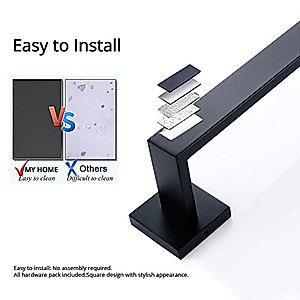 BANOLUX Bath Towel Holder Thicken 24 Inch Single Towel Bar for Bathroom, Bathroom Accessories Heavy Duty Wall Mounted, Matte Black