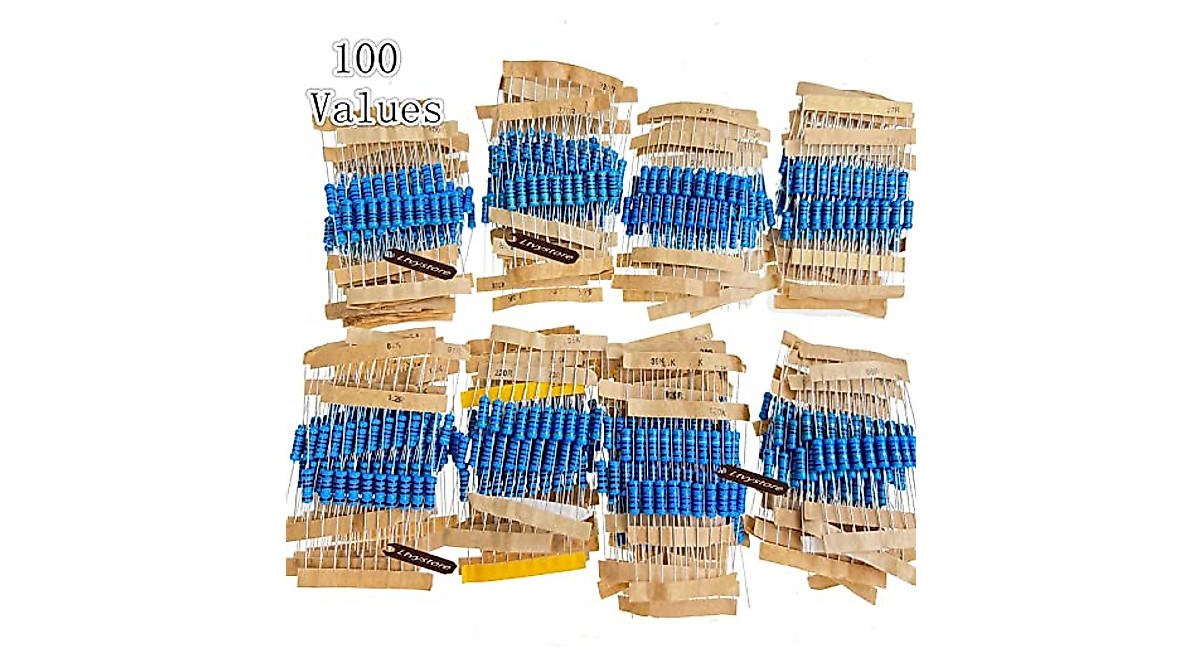 1W Resistors Kit - 1000Pcs Metal Film Assortment for Arduino